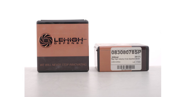 Lehigh .300 AAC Blackout .308, 78 gr, High Velocity Close Quarters, Bullets [50]